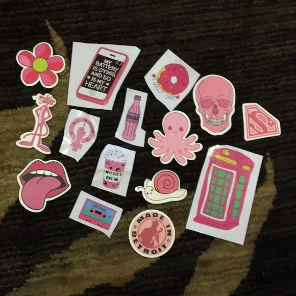 Other | 15 Pink Themed Stickers | Poshmark